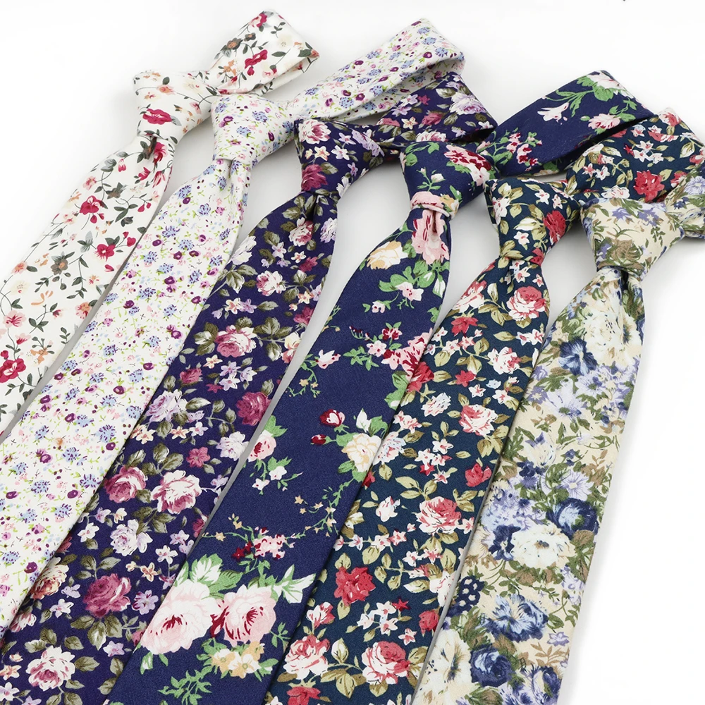 New 6cm Artist Men's Women's Classic Floral Cotton Tie Elegant ...
