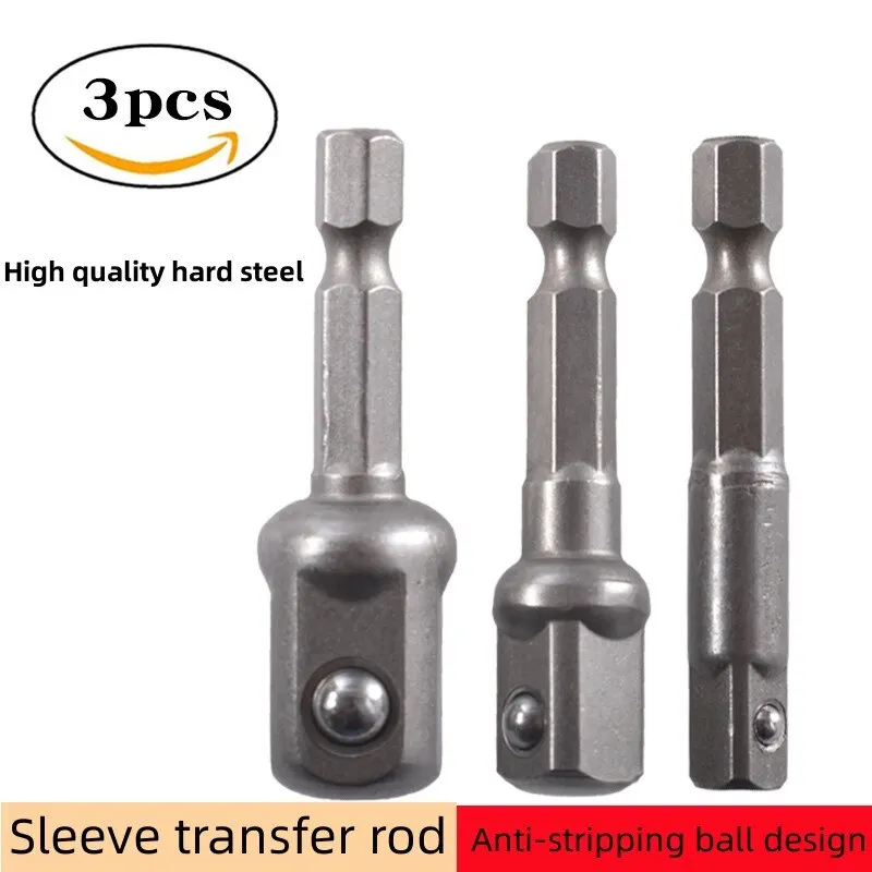 3-Pcs-Drill-Socket-Adapter-Impact-Drill-Extension-Drill-Bits-Bar-Socket ...