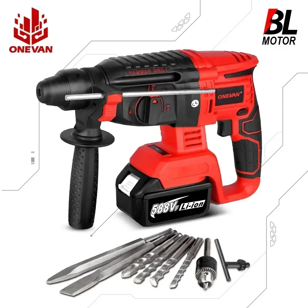 ONEVAN-22900mah-2000W-Brushless-Electric-Hammer-Battery-drill-Pick ...