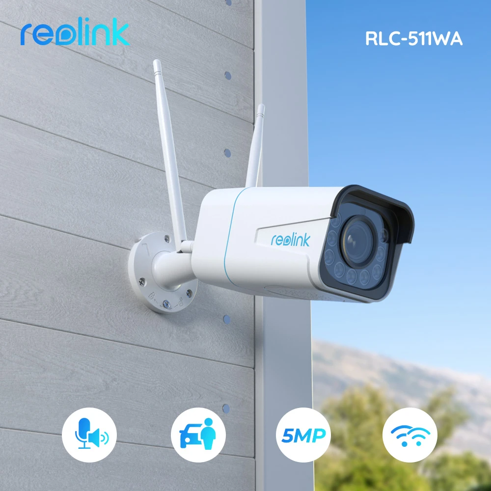 Reolink 5MP 2.4G/5Ghz WiFi Camera Human/Car Detection 5X Optical Zoom ...
