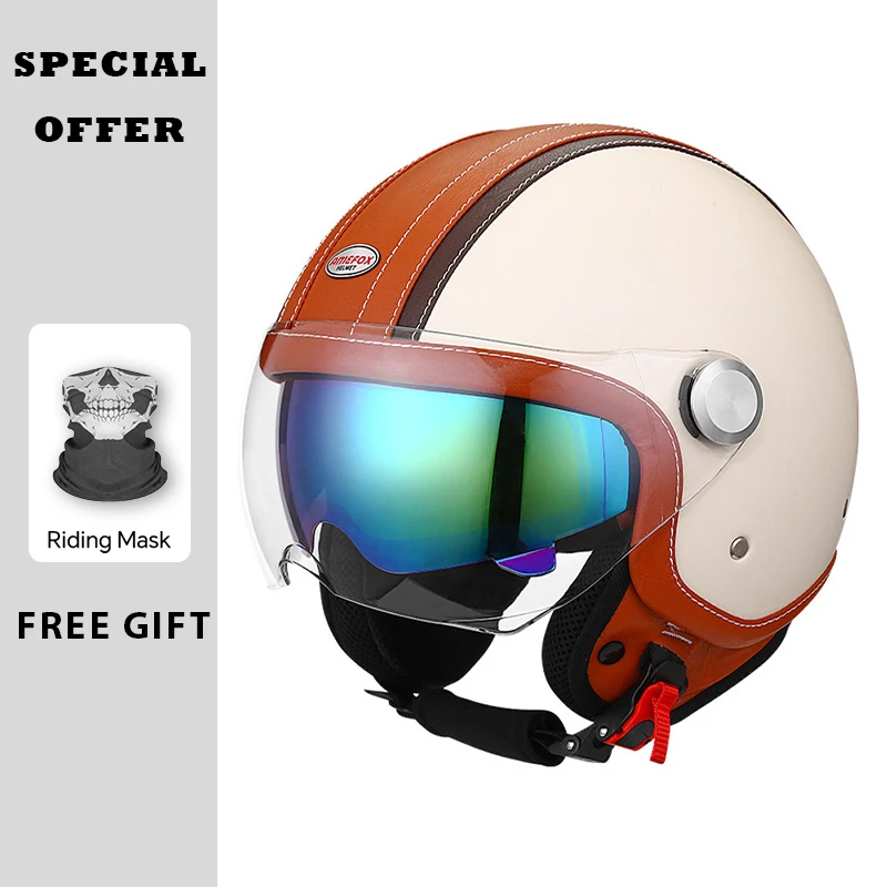 Capacetes de motocicleta masculinos dot vintage halley rosto aberto ...
