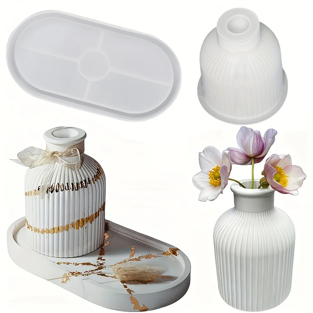 Ensemble de moules en Silicone pour plateau de Vase, moule de dessous ...