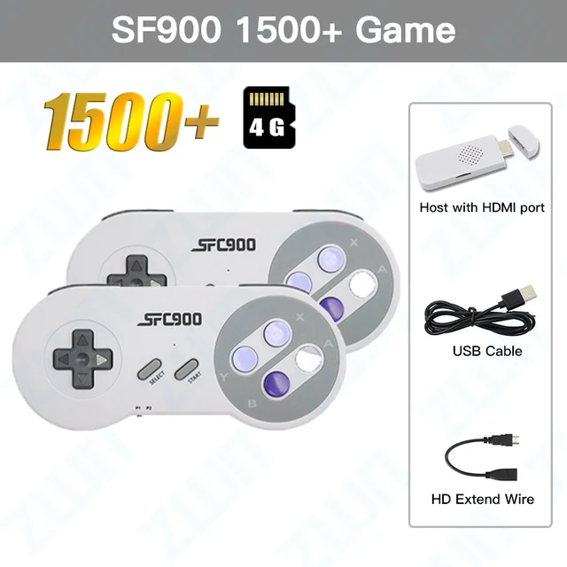 SF900 Video Game Console For Super Nintendo SNES NES Built in 1500 Game ...