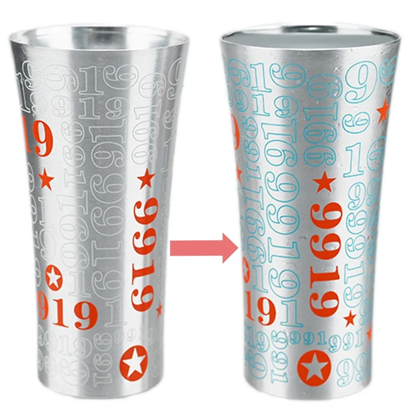New Color Changing aluminum Beer Cup Aluminum Metal Mug Hammered ...
