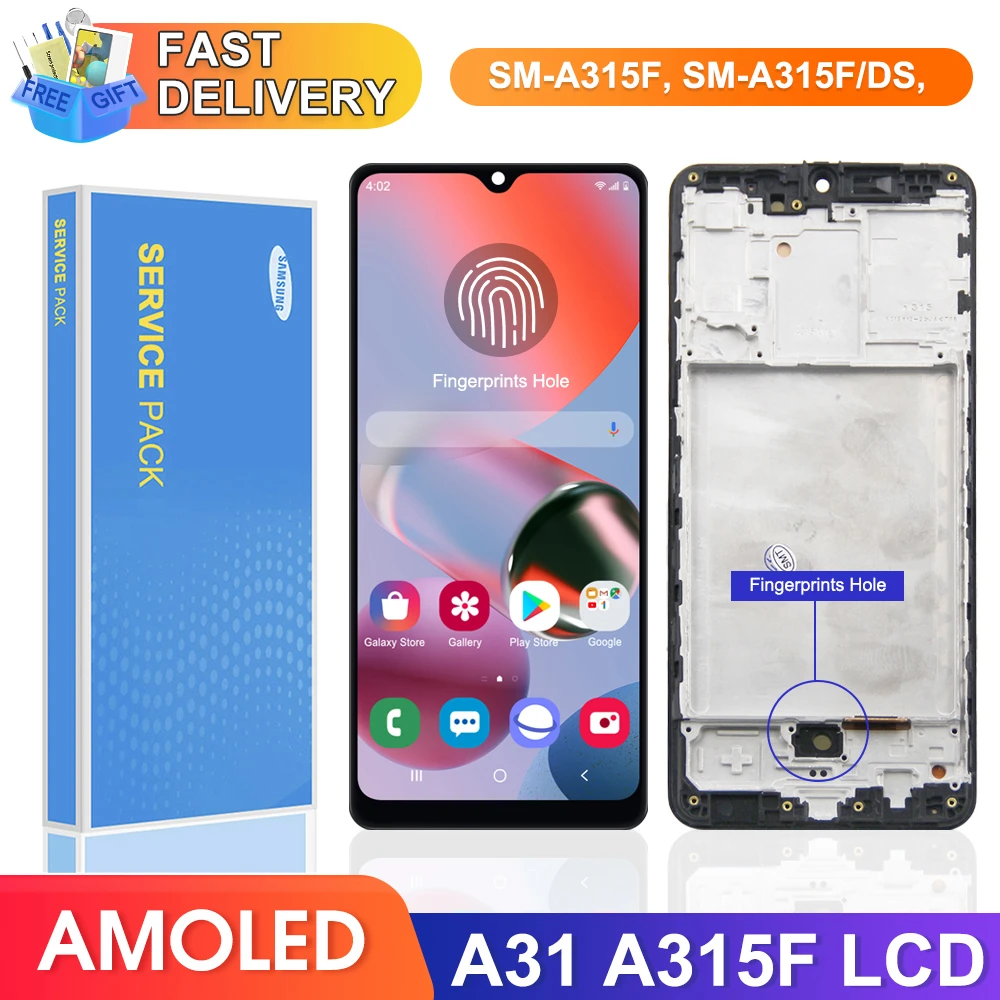 Super Amoled A31 A315 A315f/ds Display Screen With Fingerprints, For ...