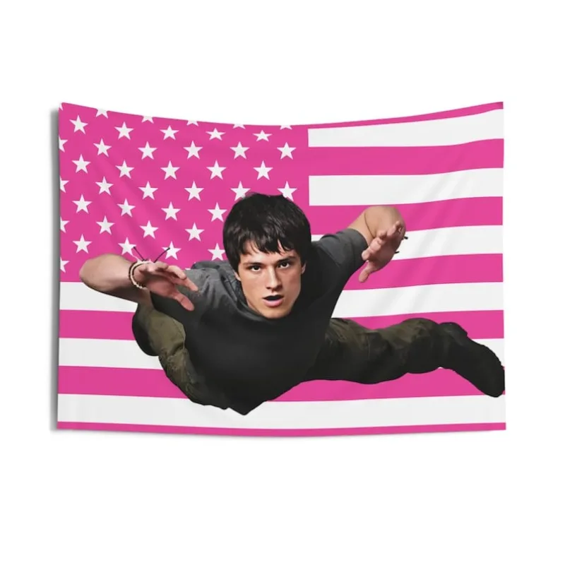 1pc Josh Hutcherson Meme Flying Tapestries, Josh Hutcherson Pink Flag ...