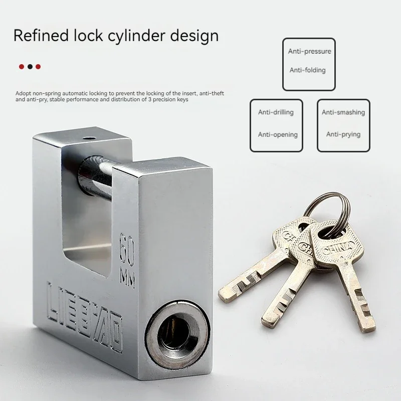 Stainless-Steel-Padlock-Security-Safety-Lock-Antique-Horizontal-Opening ...