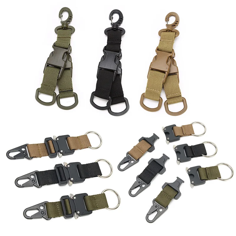 Tactical-Webbing-Backpack-Hook-Keychain-Clip-Carabiner-Belt-Key-Chain ...