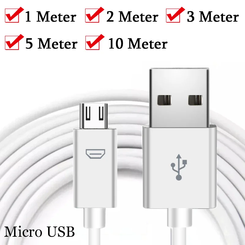 10m/5m/3m/1m Micro USB Charging Wire Extra Long Android Charger Cable ...