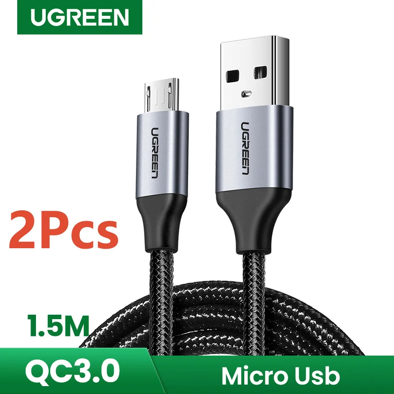 UGREEN-2-Pack-Micro-USB-Cable-3A-Fast-Charging-1-5m-USB-Cable-for ...