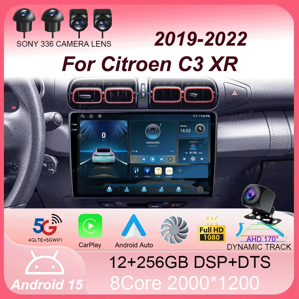 Android 15 Carplay Car Radio For Citroen C3 XR 2019 2020 2021 2022 ...