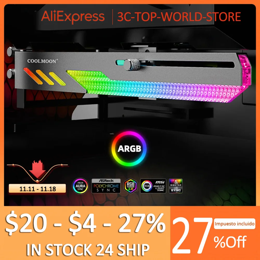 Customized-Video-Card-Stand-GT8-Horizontal-Graphics-Card-Bracket-5V ...