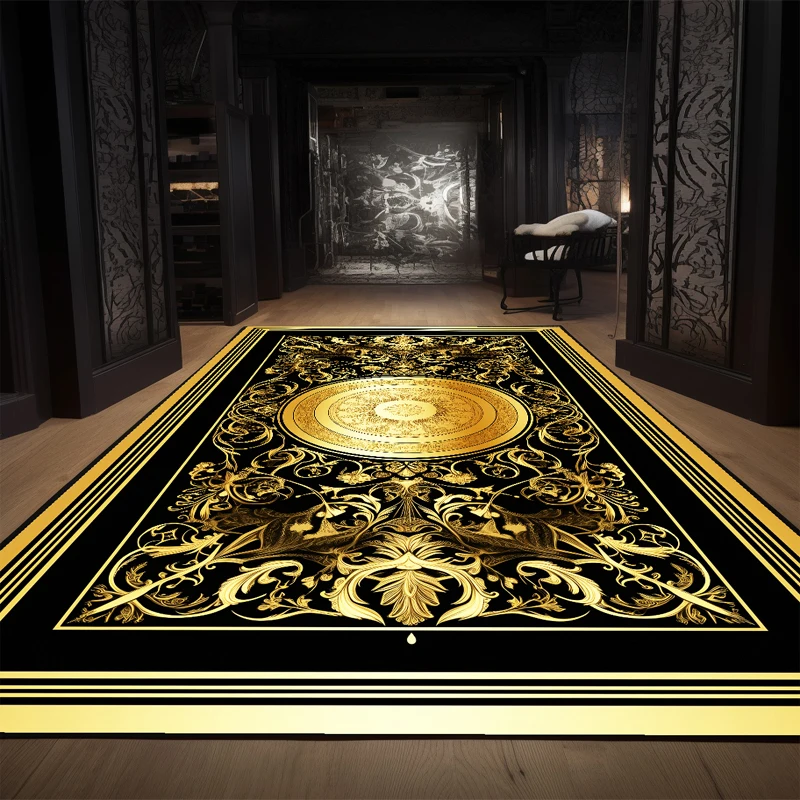 Domineering-Gold-Hall-Large-Carpet-Luxury-Golden-Carpets-for-Living ...