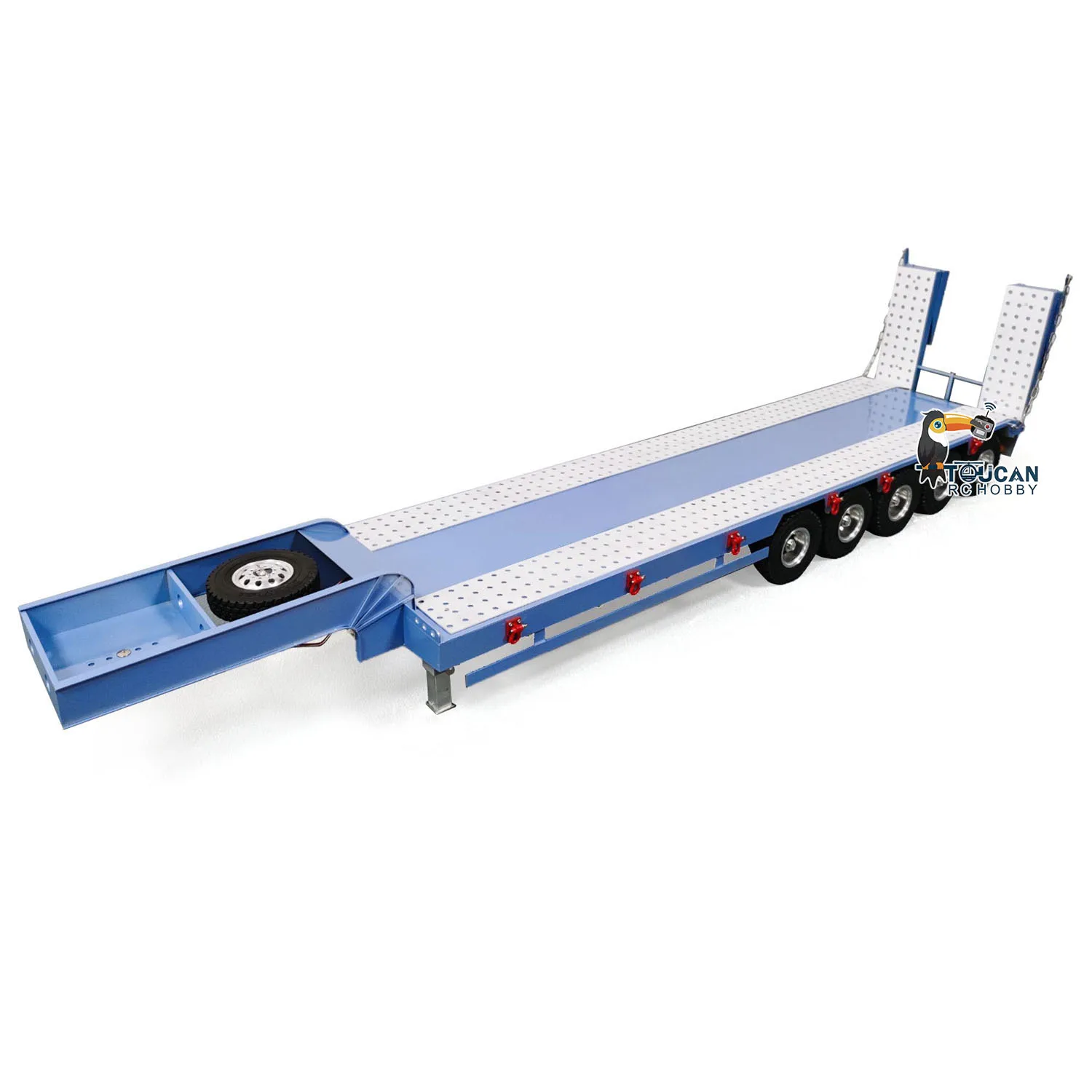 1-14-RC-Assembled-Painted-Metal-Flatbed-Trailer-5-Axles-with-Electric ...