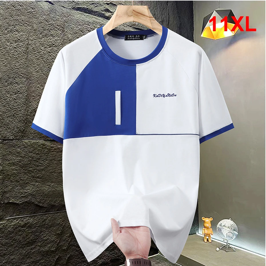 11XL 10XL Plus Size T-shirt Men Summer Short Sleeve Tops Tees Fashion ...