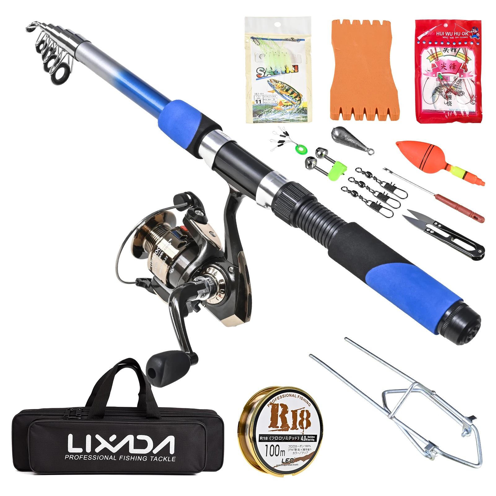 Lixada-Fishing-Tackle-Set-with-2-1m-Telescopic-Fiberglass-Fishing-Sea ...