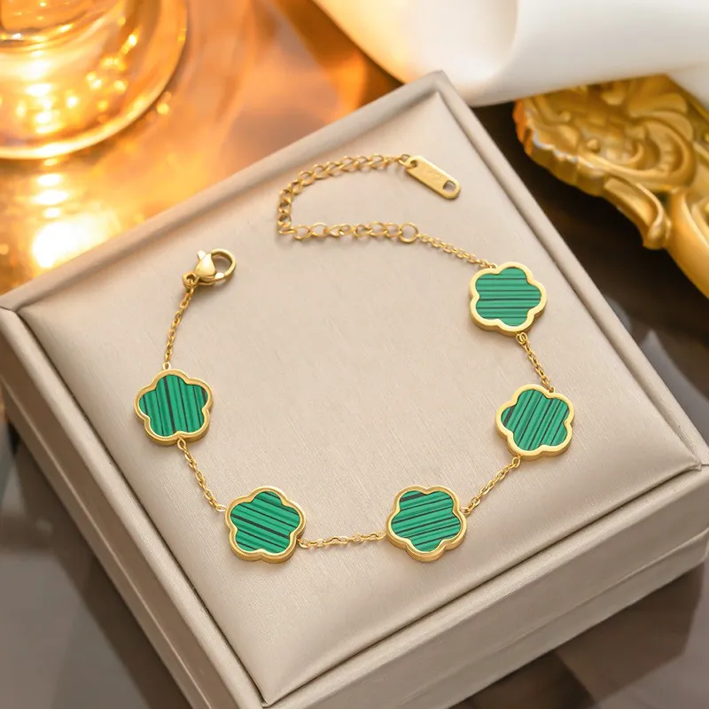 UILZ-Luxury-Green-Flower-Charm-Bracelet-for-Women-Gift-High-Quality ...