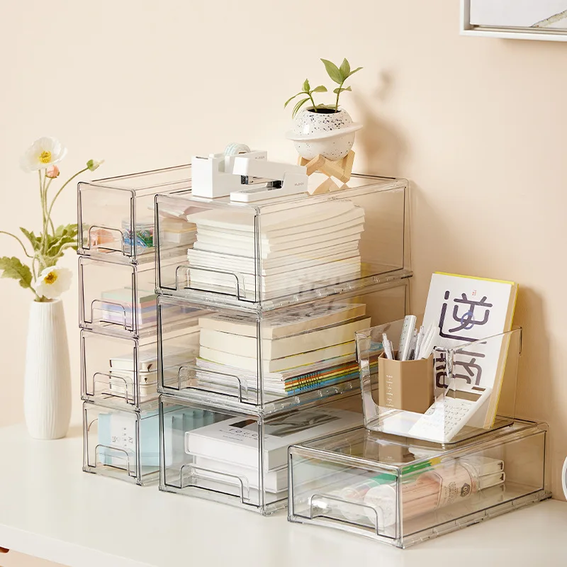 1pc-Transparent-Drawer-Type-Plastic-Stationery-Storage-Box-for-Home ...