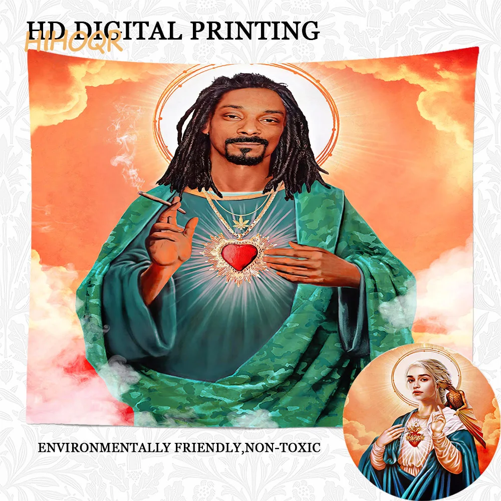 Rared-Tapisserie Snoop Dogg,Tapisserie de Jésus,Décor de chambre ...
