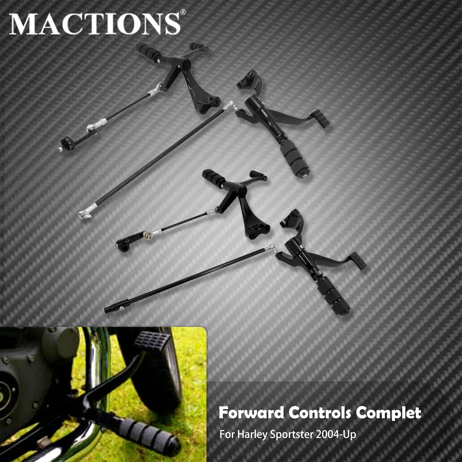 Motorcycle Forward Controls Complete Kit Pegs Levers Linkages For ...