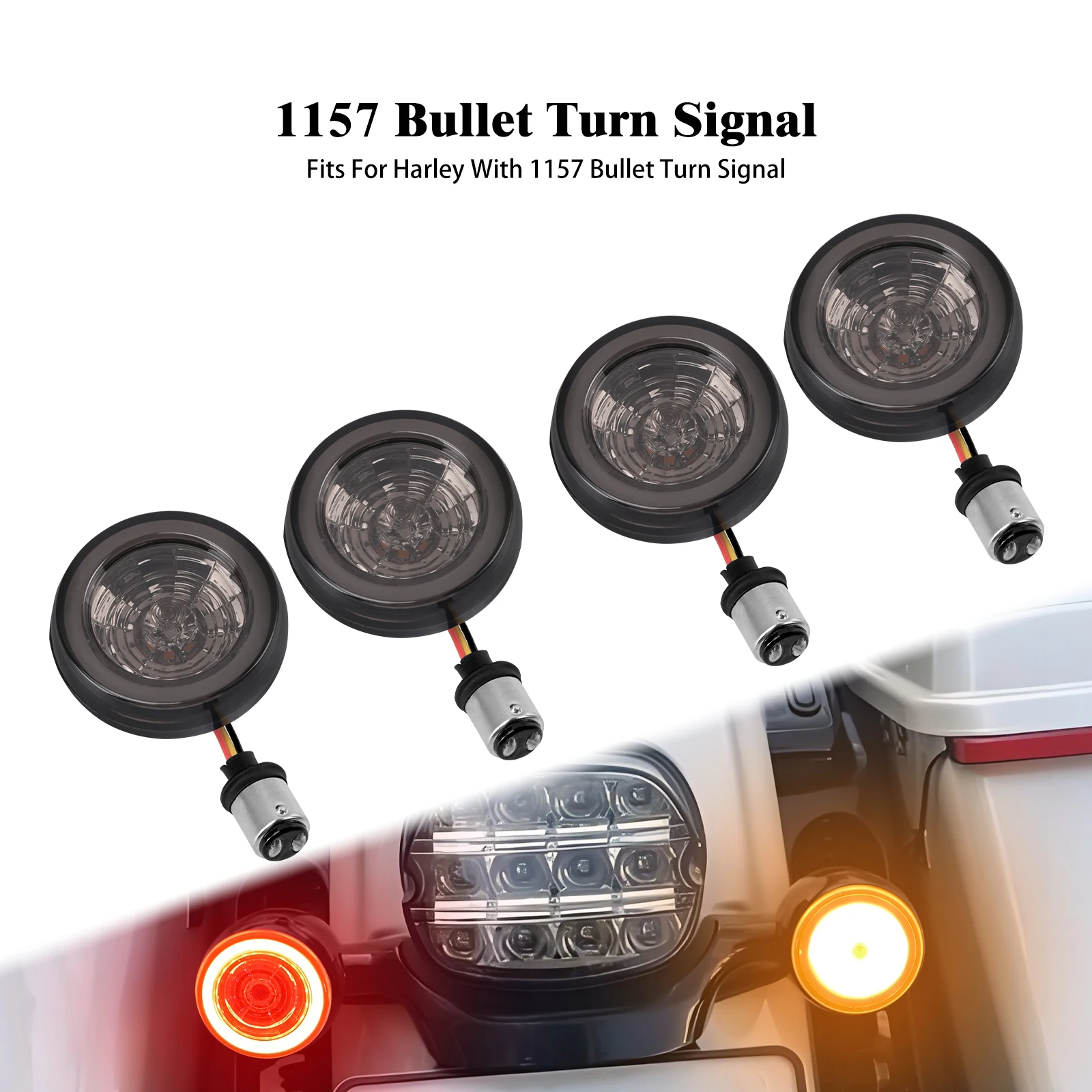 Motorcycle Turn Signals LED Light Bullet Turn Front Rear Indicator ...