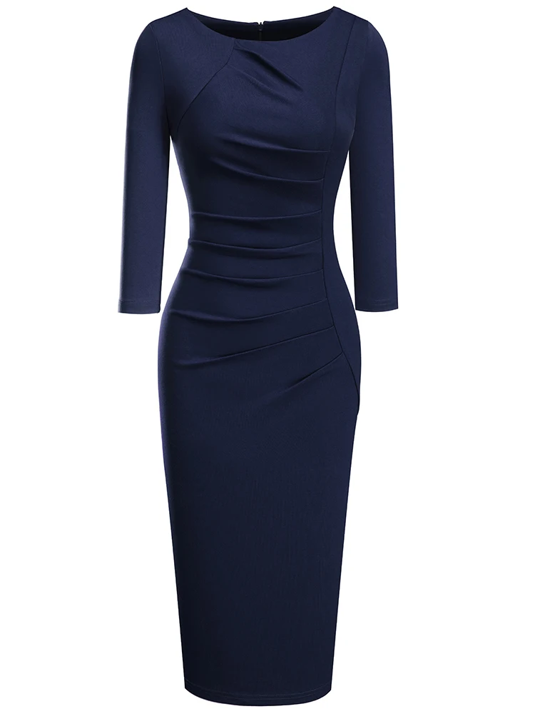 Nice-Forever Solid Color Elegant Work Office Dresses Business Formal ...