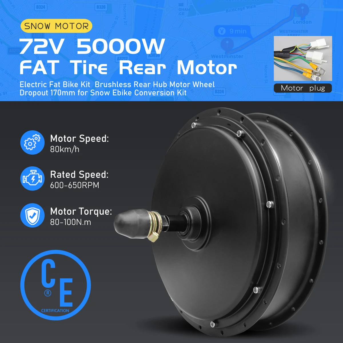 Ebike-Fat-Tire-Motor-para-Electric-Fat-Bike-Brushless-traseiro-Girar ...