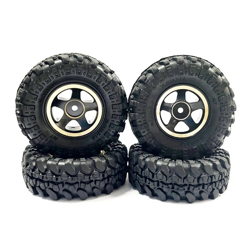 4 Buah Pelek Roda Beadlock Kuningan dan Set Ban untuk 1/18 Skala FMS ...