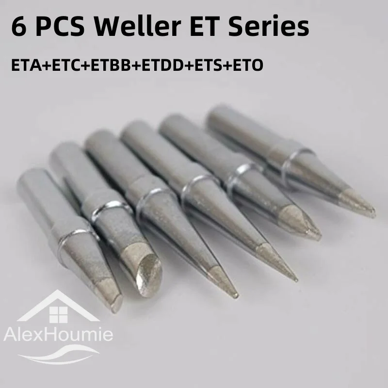 6Pcs-ET-Soldering-Iron-Tips-ETA-ETC-ETBB-ETDD-ETS-ETO-Copper-Welding ...