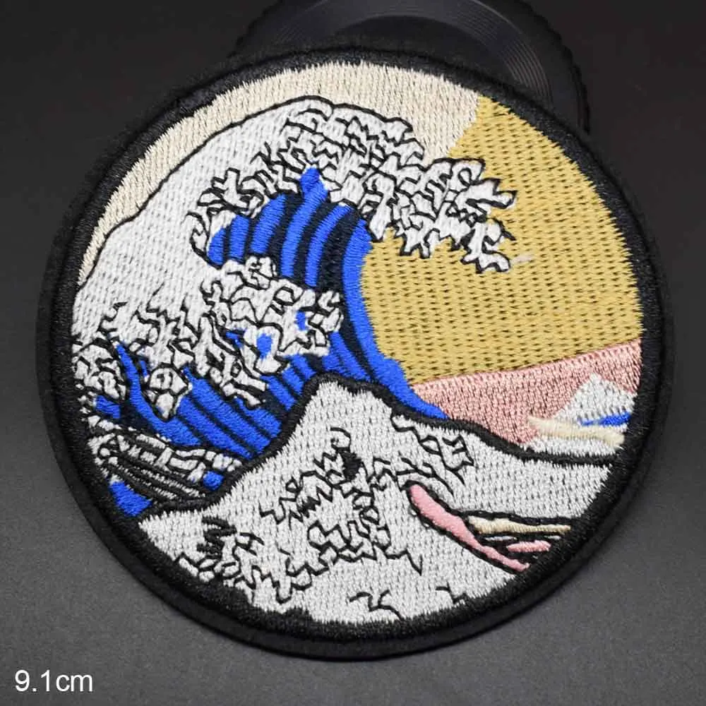 Sea-Ocean-Tokyo-Kanagawa-Osaka-Wave-Iron-On-Embroidered-Clothes-surfing ...