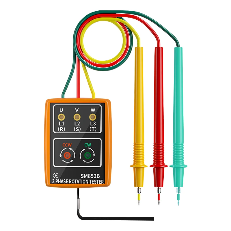SM852B-3-Phase-Rotation-Tester-Digital-Phase-Indicator-Detector-LED ...