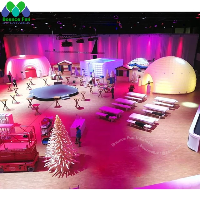 Roofless 8x 6m Inflatable Curved Wall White Air Boxer Cube Tent ...