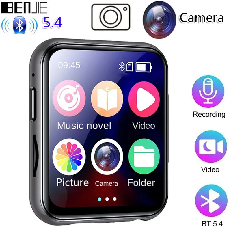 BENJIE R1 Bluetooth MP3 Player With Camera Speaker HiFi Music Player ...
