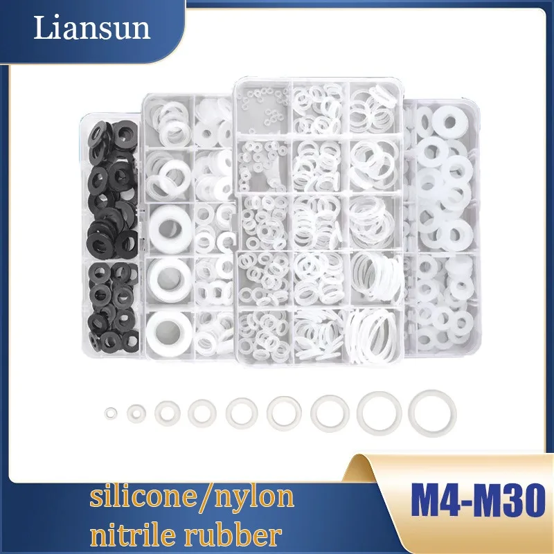 O-Ring Sealing Gasket Set M4-M30 faucet seal silicone Gasket Nylon Flat ...