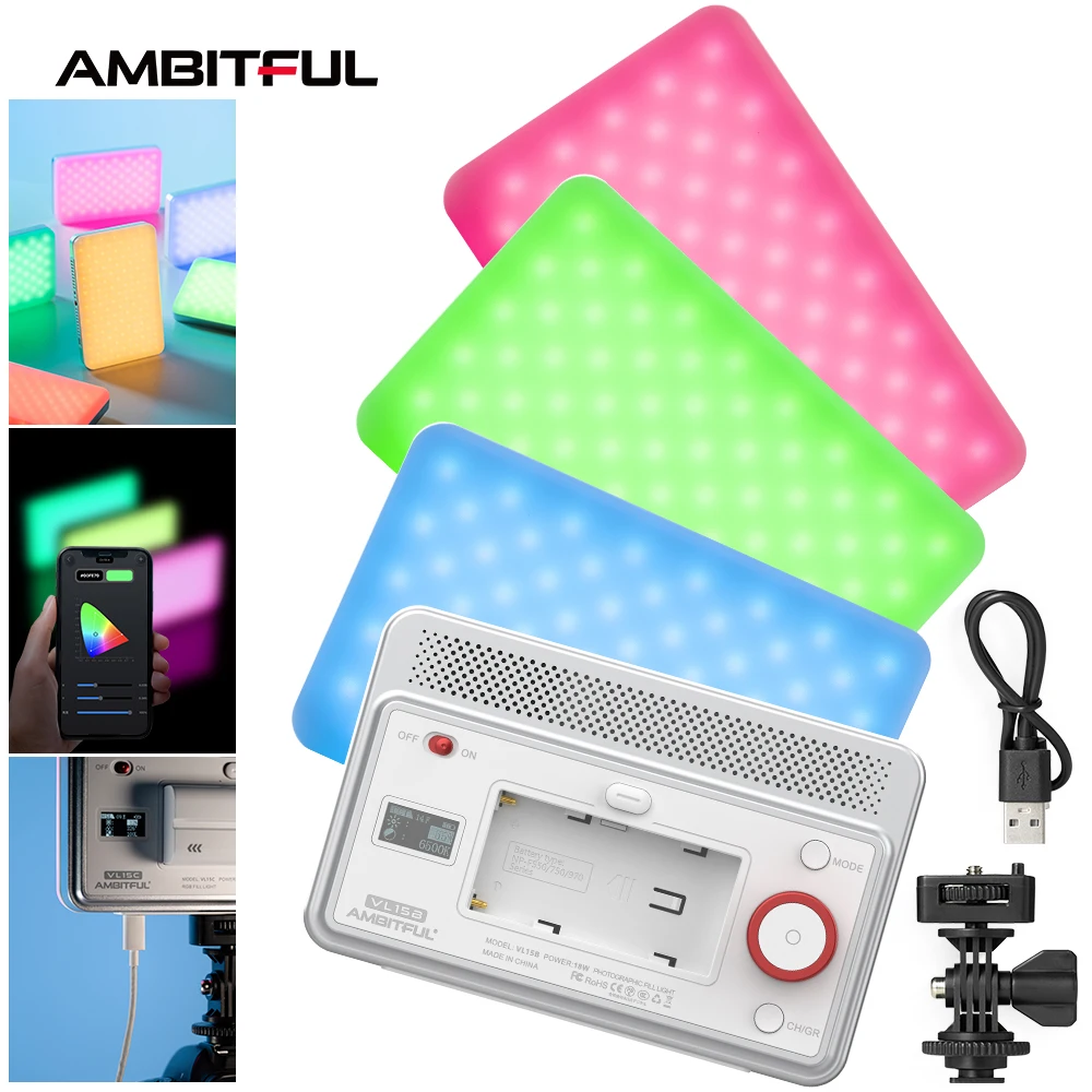 AMBITFUL-VL15B-Bi-color-VL15C-RGB-Full-Color-Fill-Light-for-Smarthphone ...