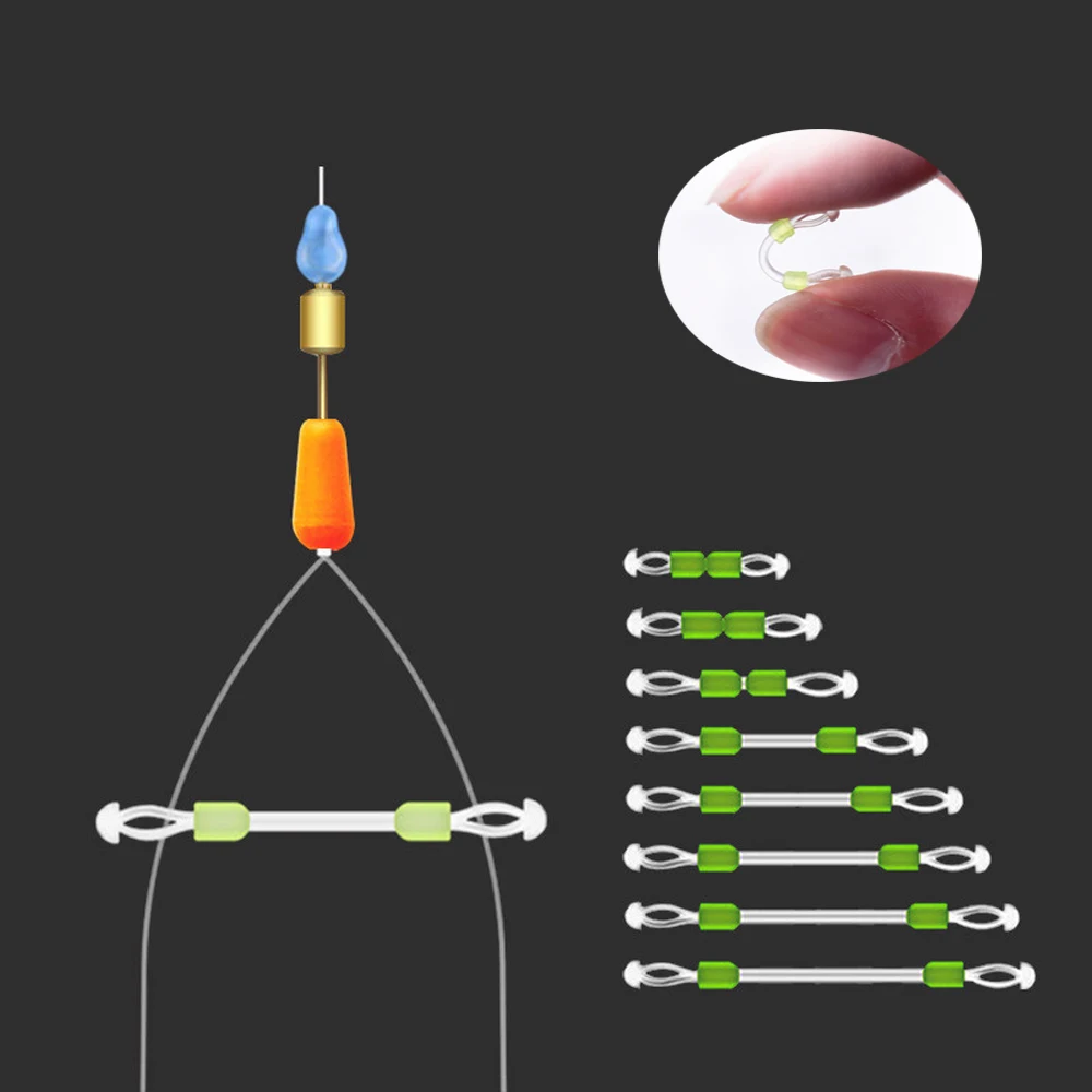 10Pcs-Silicone-Double-Hook-Fish-Hook-Fixed-Distance-Splitter-Fish-Line ...