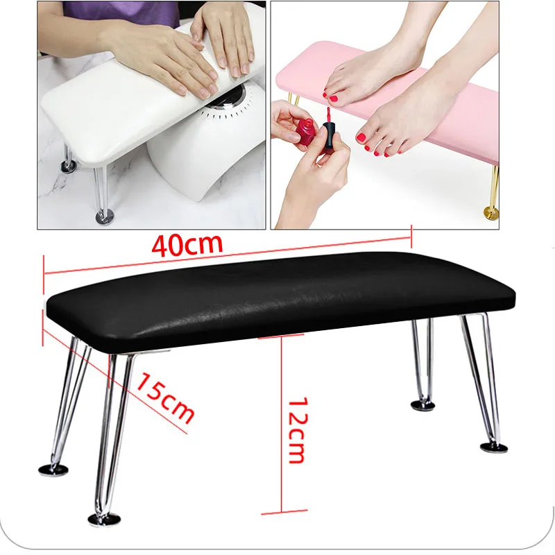 White Black Genuine Leather Nail Hand Rest Pillow Manicure Table Hand ...