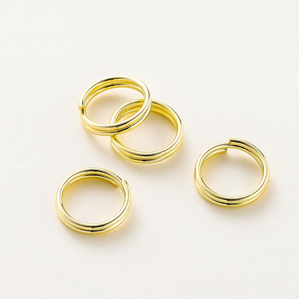 50Pcs 4 8mm 14K/18K Gold Plated Brass Open Jump Rings Double Loops ...