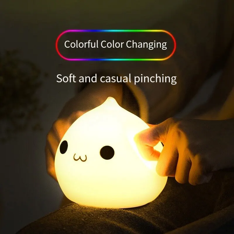 Mini Cute Water Drops Baby Stupid and Cute 7-color Touch Control Eye ...