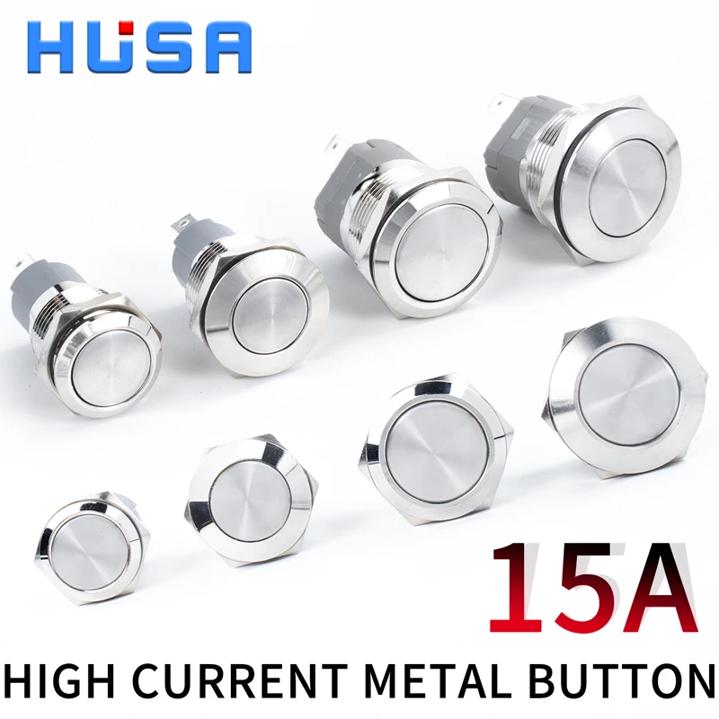 1PCS 15A 16/19/22/25mm Waterproof Metal Push Button Switch Momentary ...