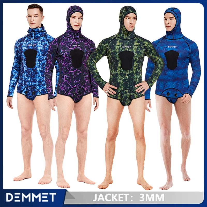 Camouflage-wetsuit-Long-Sleeve-Fission-Hooded-TOP-3MM-Neoprene ...