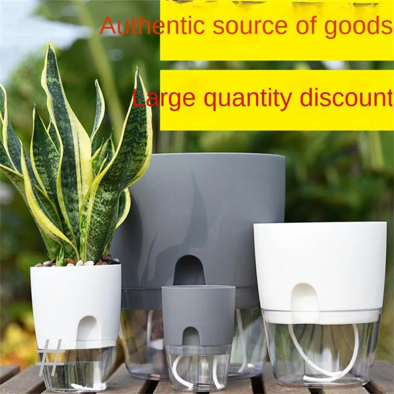 Double Layer Indoor Golden Transparent Hydroponic Flowerpot Flower Pot ...