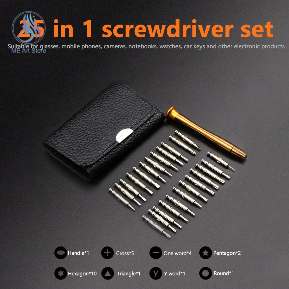 25-in-1-Screwdriver-Set-Multi-Function-Mini-Screwdriver-Bit-Set-With-Leather-Sheath-Portable ...