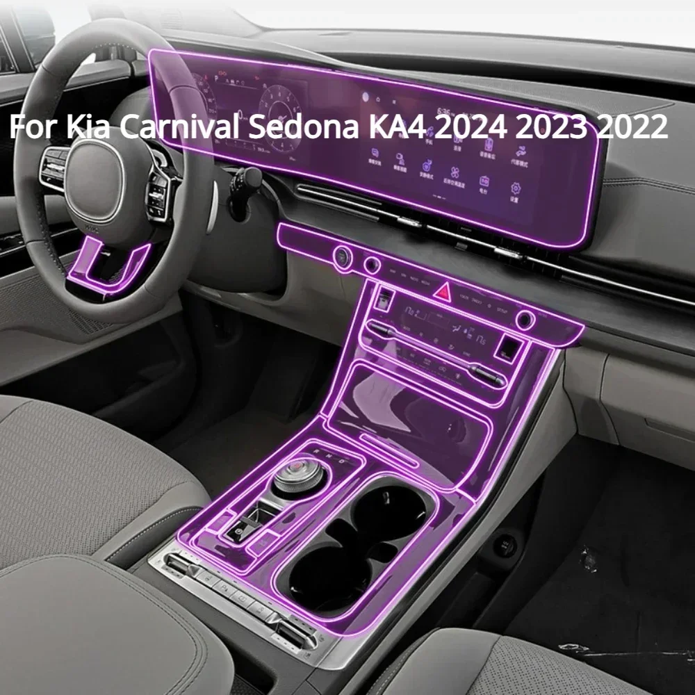 For-Kia-Carnival-Sedona-KA4-2024-2023-Accessories-interior-film-transparent-TPU-Gear-Panel-GPS ...