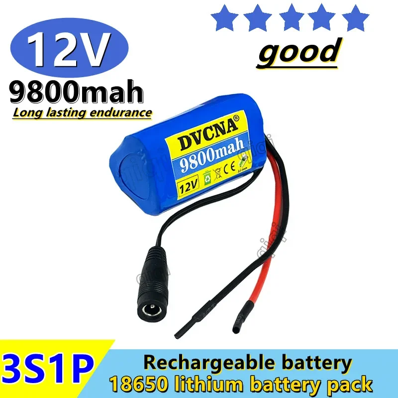 New-12V-battery-3S1P-12-6V-9800mAh-18650-lithium-ion-battery-pack-with ...