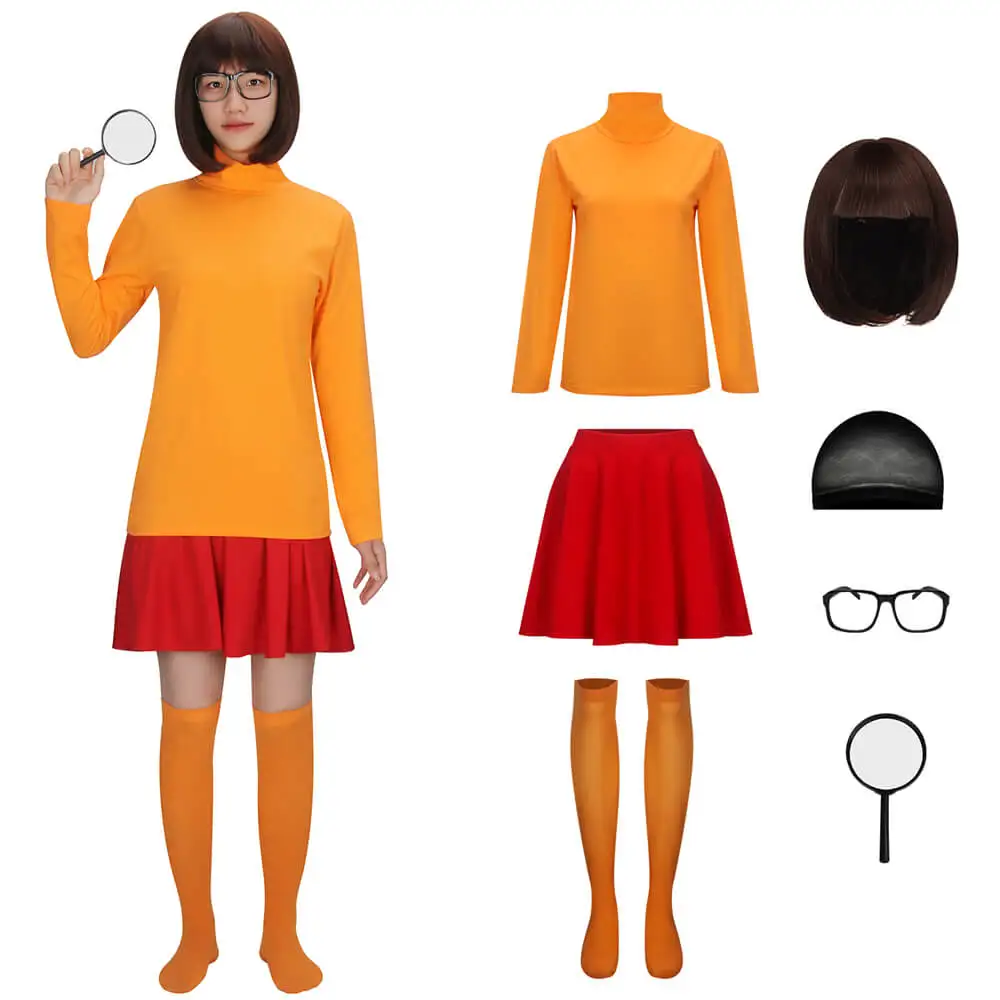 Velma Dinkley Cosplay Costume Women's Cartoon TV Halloween Theme Party ...