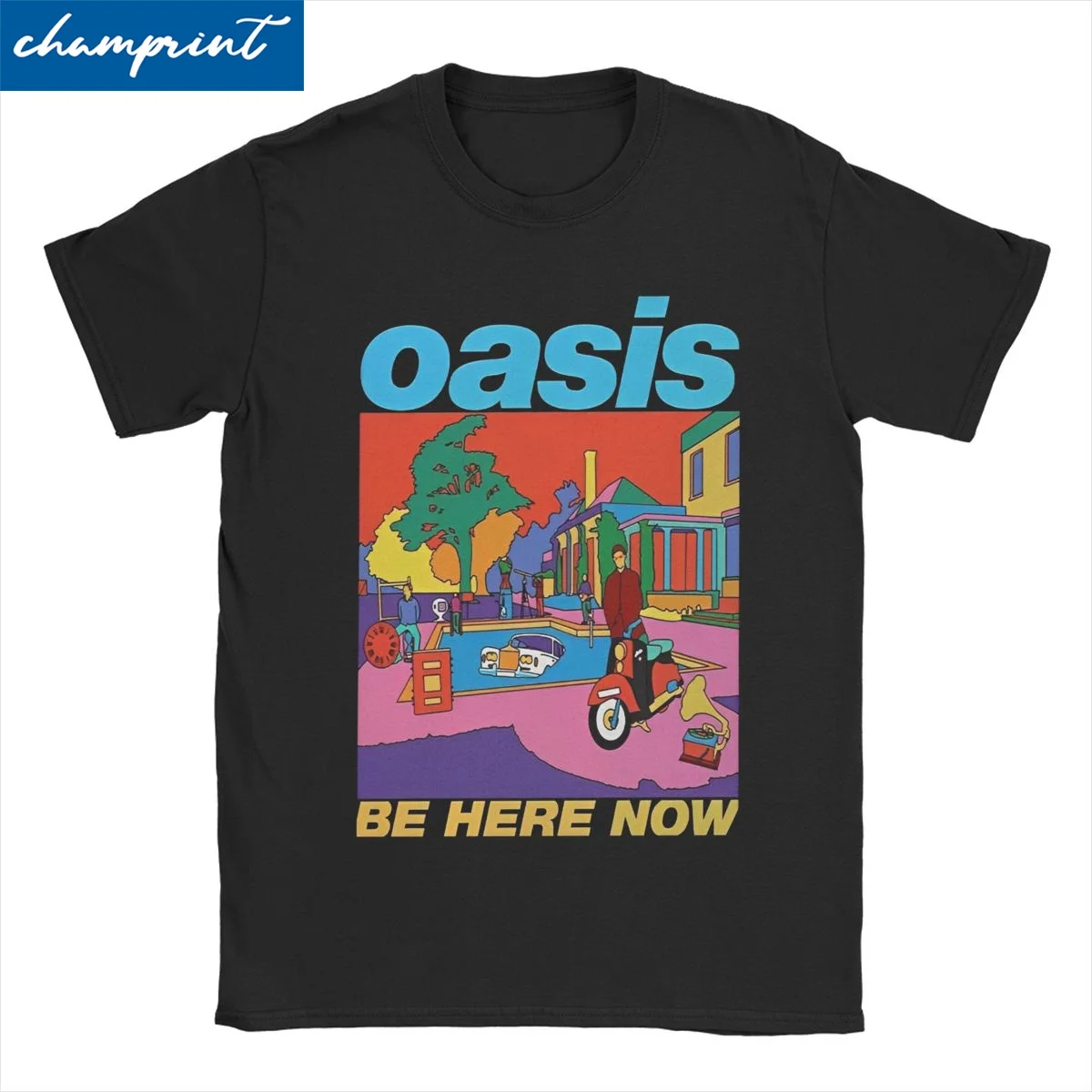 Men-Women-s-Be-Here-Now-Illustration-Rock-Band-T-Shirts-O-Oasis-Cotton ...