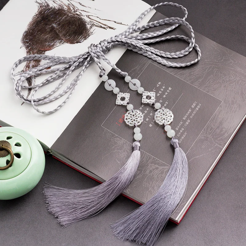 Original Hanfu Waist Skirt Braid Round Neck Gown Waist Strap Tassel ...