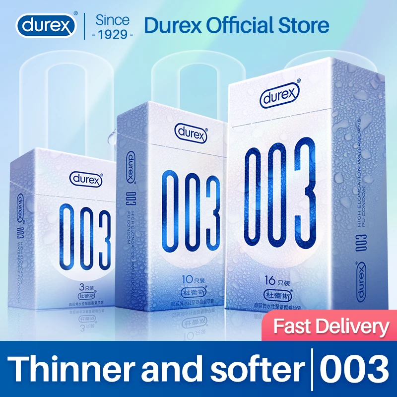 Durex Condoms For Men 003 Lubricating Ultra Thin High Elongation Pu Non Latex Sleeve For Penis ...