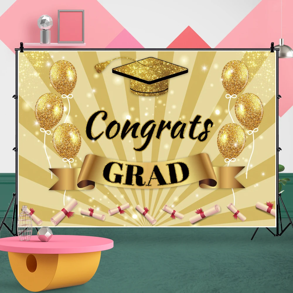Graduation-Photo-Photography-Background-Painting-Golden-Doctor-Hat ...
